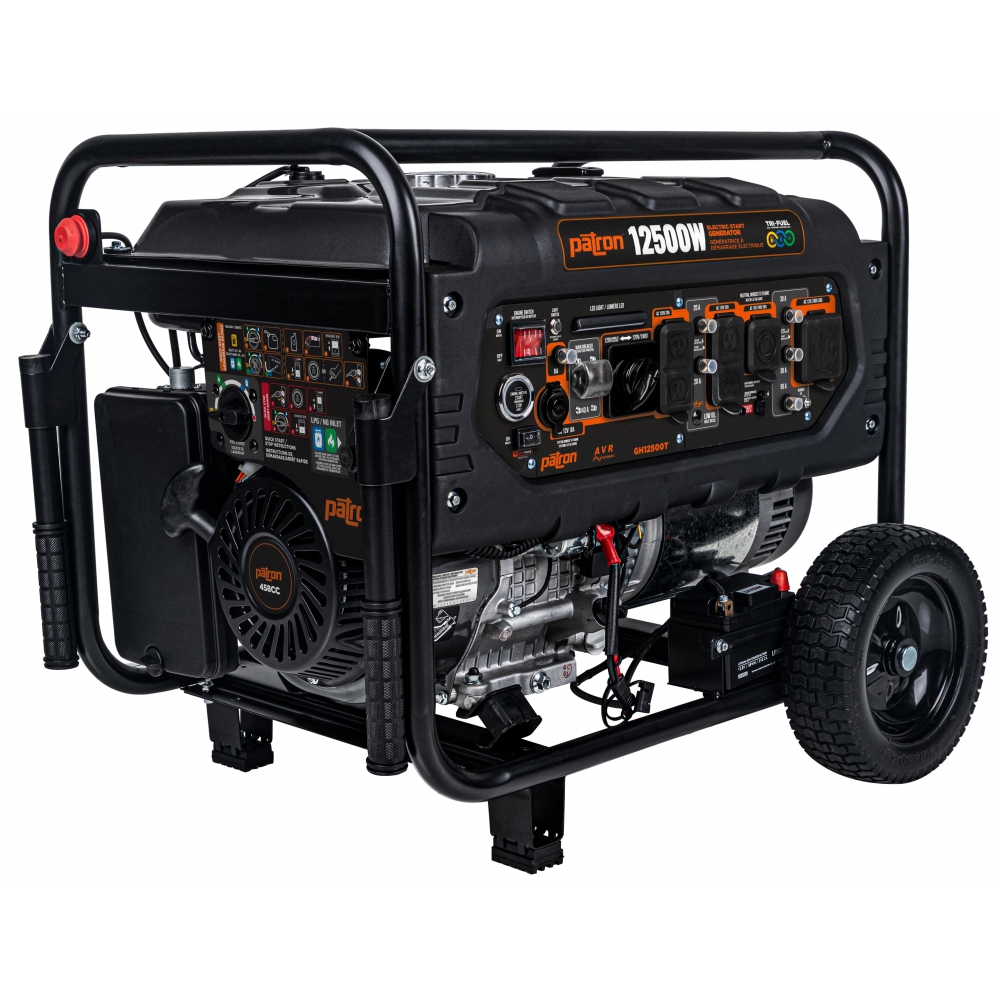 Rentquip Canada | Patron GH-12500T - 12,500W Tri-Fuel Generator