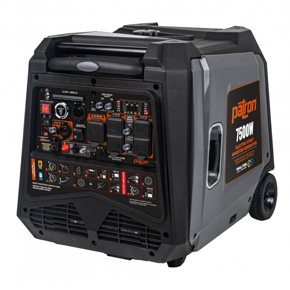 Rentquip Canada | Patron GI-7500ID - 7500W Dual Fuel Inverter Generator